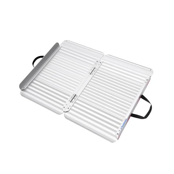 シルバー/66cm（使用高さ：6-15cm）/MR607X-2・Size:66cm（使用高さ：6-15cm）・パッケージ個数:1・サイズアルミスロープの展開サイズ：長さ66*幅85*高さ7cm、折りたたみ時：長さ66*幅42*高さ9.5cm...
