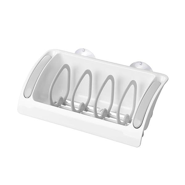 ホワイト/23.4×11.6×高さ9.2cm/0083・パッケージ個数:1・食器洗いのスポンジや洗剤を分けてスッキリ収納できるスポンジラック。・サイズ約23.4×11.6×高さ9.2cm・総耐荷重1kg(エコフック:100g)