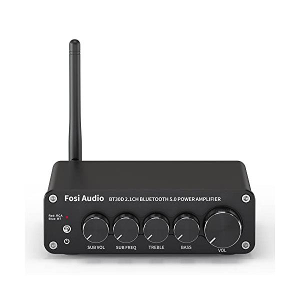 BT30D/-/BT30D・Color:BT30D・パッケージ個数:1・アップグレードされたBluetooth5.0アンプ2.1CHBluetooth5.0を搭載し、市販のBluetooth4.2と比較して、音楽再生中の伝送効率を高め、伝送...