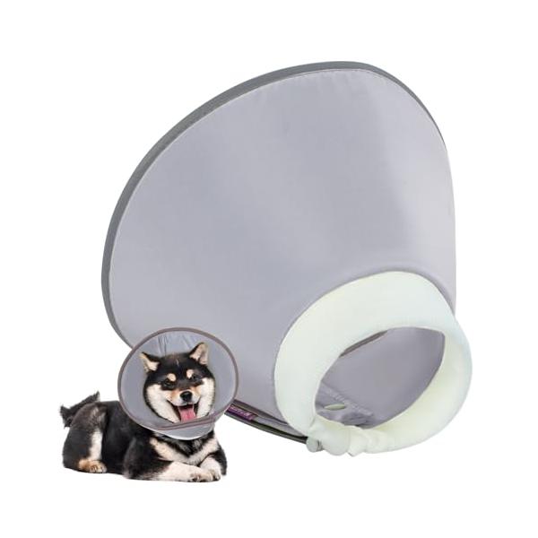 グレー/M（首周り：23cm）/6474 Grey-M・Size:M（首周り：23cm）Color:グレー・パッケージ個数:1・軽量でソフトな素材：このエリザベスカラー 犬の裏地はわずかな弾力性のあるEVA製で、表地は防水性があり、お手入れ...