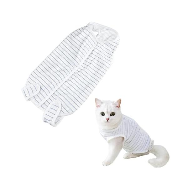 術後服グレー/L/ZL・Size:LColor:グレー・?高品質素材：高品質なコットン素材で作られており、柔軟性抜群で生地、快適な通気性、抗菌防臭で、安全無毒で猫の皮膚に優しい、優れた耐久性あるペット術後服で。・?フィット感UP：猫用術後服...