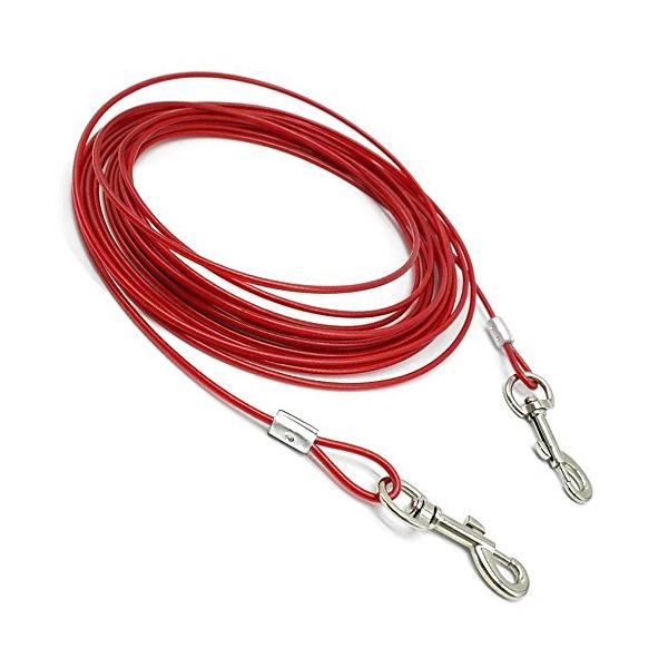 赤/5m/-・Size:5m・パッケージ個数:1・多用途で使いやすい公園やキャンプなどでの、簡易つなぎどめ用ショックレス付きケーブル。木やポール・ステッキに結びつけたり、使い方は多種多様。ステンレスを樹脂でコーティングした丈夫なケーブル。引...