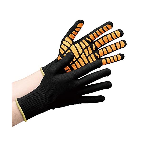 ―ブラック/オレンジ/L/MHG134・Size:LColor:ブラック/オレンジ・パッケージ個数:1・素材 手袋：ポリエステル、ゴム　すべり止め：天然ゴム　●13ゲージシームレス編・入数 1双・リストカラー S：白、M：緑、L：灰、LL：...