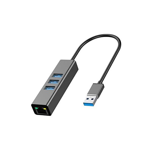 USB LANアダプターグレー/-/-・Style:USB LANアダプター・USB C ハブ Lan アダプター 4ポート 本 USB C LANアダプターハブ はLAN端子のないノートPCに最適です。USB-Type-Cから、3つのUS...