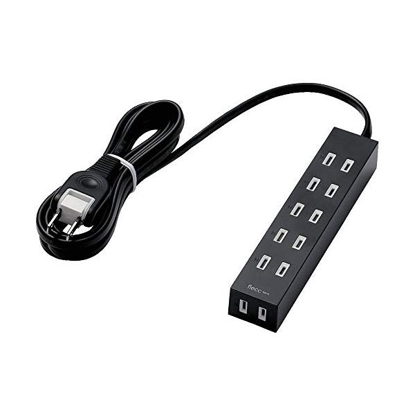 6個口ブラック/2m/T-NFL01-2620BK・Color:ブラックSize:2mStyle:6個口・パッケージ個数:1・デスクの上で冴えわたる洗練されたデザイン。いつも手元に置いておきたくなるスタイリッシュなシャッタータップ“flec...