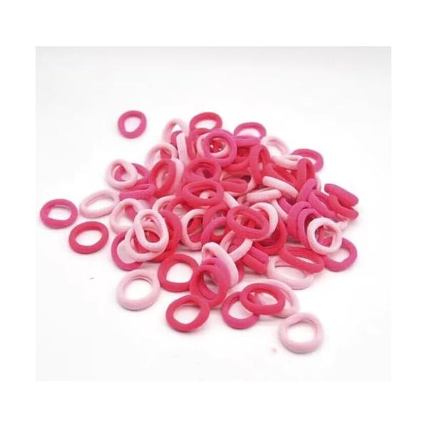 ピンク２/-/-・Color:ピンク２・素材・サイズサイズ：直径約2cm   素材：ポリエステル、ゴム。・セット内容ヘアゴム × 100本セット 、1点アレンジスティックと1点ヘアピン付き 、収納ポーチ付き。・痛くなりにくいヘアゴムお子様の...