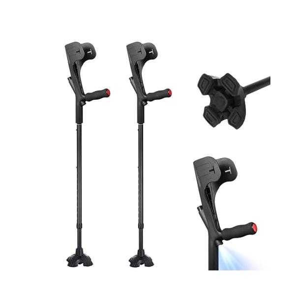 ブラック/-/-・Color:ブラック・最新のデザイン今まで最新の松葉杖デザインです。松葉杖男性用も松葉杖女性用もできます。他社の商品よりもっと厚い素材を使って長持ちできてLEDライトを付けて夜に使うとても便利です。肘の所にシリコンパッチを...