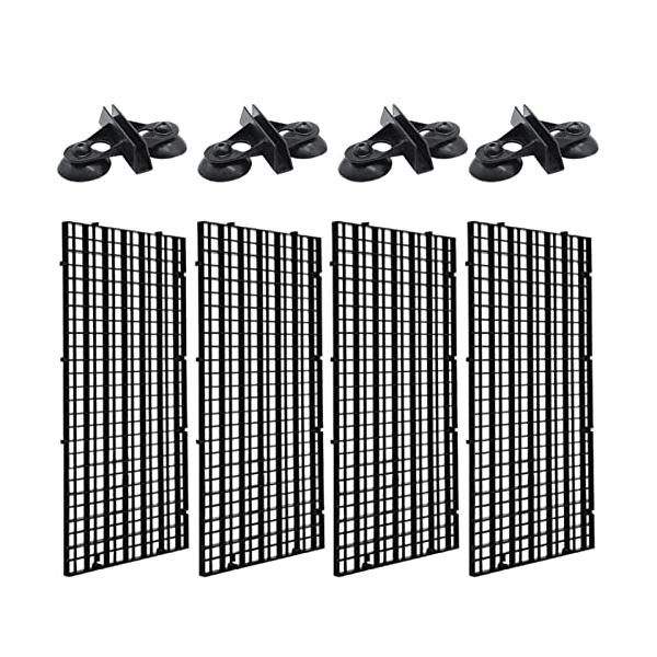 ブラック/-/-・Color:ブラック・商品仕様パッケージ内容：タンクセパレーター×4枚+ゴム吸盤×4個，セパレーターサイズ：30×15cm，格子サイズ：約1×1cm、小さい魚は通り抜ける可能性があるのでご注意ください。・環境に優しいプラス...