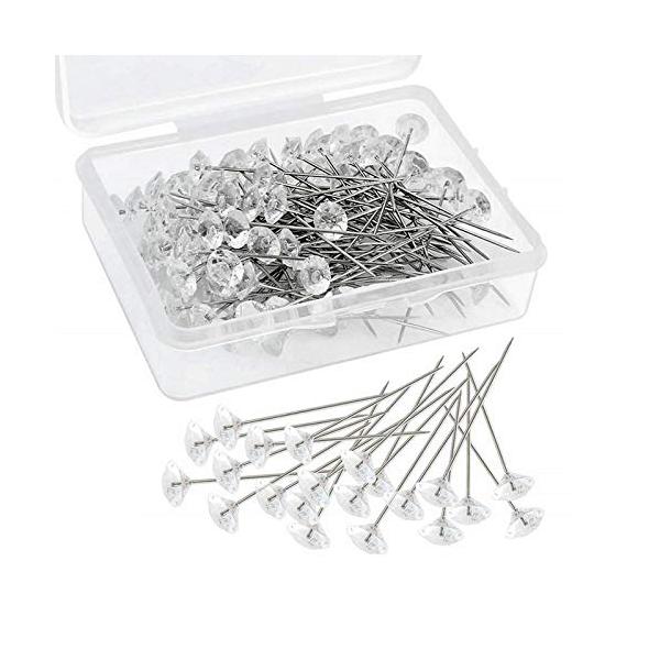 カジュアルとうめいしょく/38mm/-・Size:38mm・パッケージ個数:1・入り数:100本。・寸法:6×38mm。・色: 透明，36g/ボックス。・材質: ヘッド部/R-PS、針/スチール。・広い用途:オフィス文具、絵画用具、家居装飾...