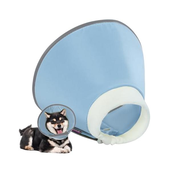 ブルー/M（首周り：23cm）/6474 Blue-M・Size:M（首周り：23cm）Color:ブルー・パッケージ個数:1・軽量でソフトな素材：このエリザベスカラー 犬の裏地はわずかな弾力性のあるEVA製で、表地は防水性があり、お手入れ...