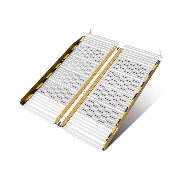 シルバー/91cm（使用高さ：9-22.5cm）/MR607SWC-3・Size:91cm（使用高さ：9-22.5cm）・段差解消に最適：車椅子用スロープは、軽量で丈夫な設計で、車椅子の昇降をスムーズにサポートします。展開サイズ：長さ91*...