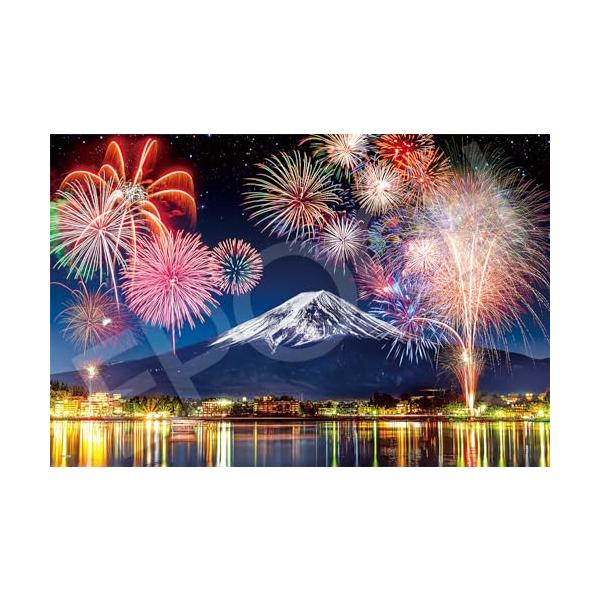 河口湖畔 富士と花火-山梨/-/11-613s・Color:河口湖畔 富士と花火-山梨・ピース数：1000・完成サイズ：50×75cm　対応パネルナンバー：10・1000ピースのジグソーパズル商品を完成させると50×75cmになります（パネ...
