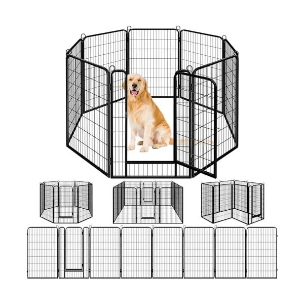 高さ100cm-8枚 ブラックblack/-/pf-13213・Style:高さ100cm-8枚 ブラック・パッケージ個数:1・高品質の金属材料―ペットサークルは高品質の金属材料で作られており、錆や変形を防ぎます、長寿命と優れ。安定な構造に...
