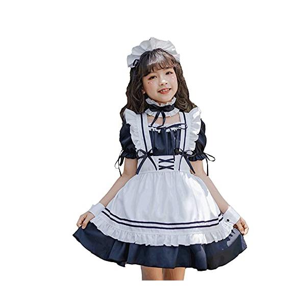 ブラック/150/-・Size:150・セット内容5点セット：カチューシャ、ワンピース、エプロン、袖カバー*2、襟。・5サイズ展開シンプルなデザインに豊富なサイズ展開なので幅広いお子様にお召いただけます。子供にピッタリ合った、かわいい着こな...