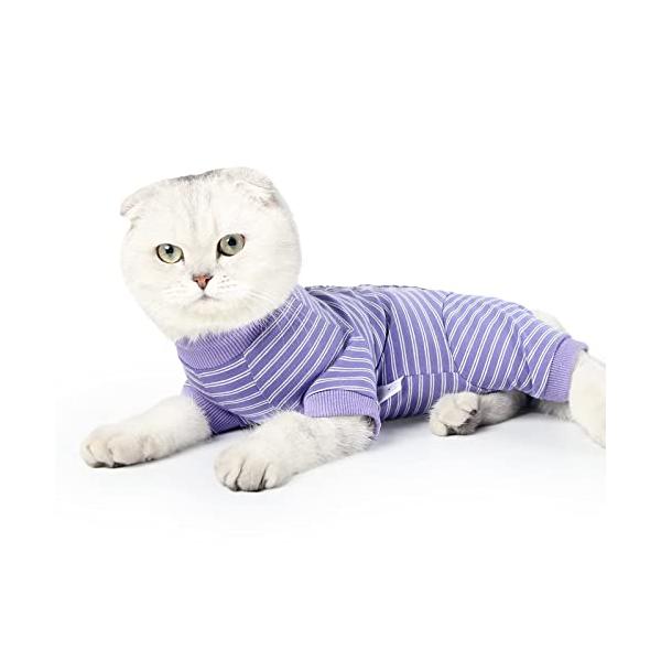 ブルー/M　サイズ/-・Size:M　サイズColor:ブルー・パッケージ個数:1・?快適な着心地高品質で柔らかい綿生地で作られ、安全無毒で猫の皮膚に優しい、手術後の回復時間もより快適に過ごせます。耐久性があり、抗菌防臭で通気性と弾力性に優...