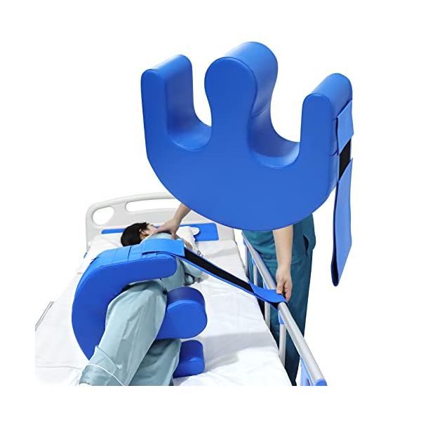 固定ストラップ付き/-/-・パッケージ個数:1・人間工学デザインサイズ：高さ48 cm×幅40 cm×奥行14 cm。すべての人に適しています。人間工学に基づいた寝返りクッションは、U型のデザインで、使用時に足にぴったりします。回転モーメン...