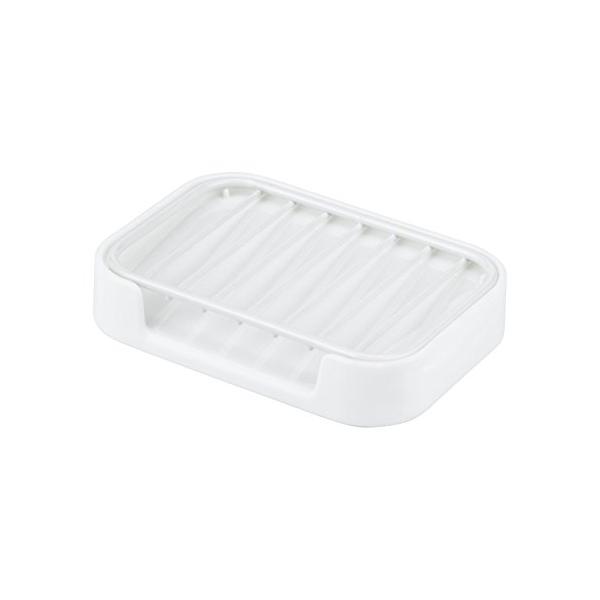 ホワイト/なし/BB-304・PatternName:Wコート置き型・パッケージ個数:1・サイズ:11.5×8×2cm・底が傾斜になっているので、水が流れる水切りトレー付き。・トレーを裏返すと水が流れない2WAYタイプ。・汚れやサビに強いダ...