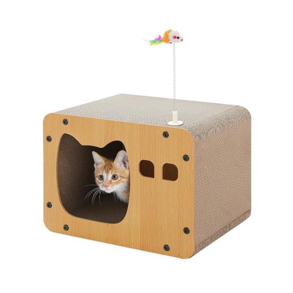 カジュアル-/-/AJQ0075・PatternName:テレビ型 - Ｍ・商品仕様幅39×奥行30×高さ29cm、重量2kg、耐荷重 20kg。梱包内容：・前後の木製板×2枚・上下左右爪研ぎ×4枚・工具と部品×1セット・おもちゃ×1個・木...