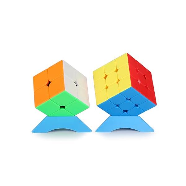 クラシック版Magic Cube/2個セット/-・Size:2個セット・?? 1. フルサイズカバー7x7、6x6、5x5、4x4、3x3、2x2 の マジックキューブ、多段階の難易度に挑戦し、立体的な空間認識を鍛える 初心者から上級者まで...