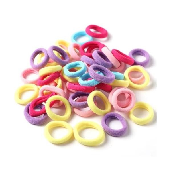 カラフル/-/-・Color:カラフル・素材・サイズサイズ：直径約2cm   素材：ポリエステル、ゴム。・セット内容ヘアゴム × 100本セット 、1点アレンジスティックと1点ヘアピン付き 、収納ポーチ付き。・痛くなりにくいヘアゴムお子様の...