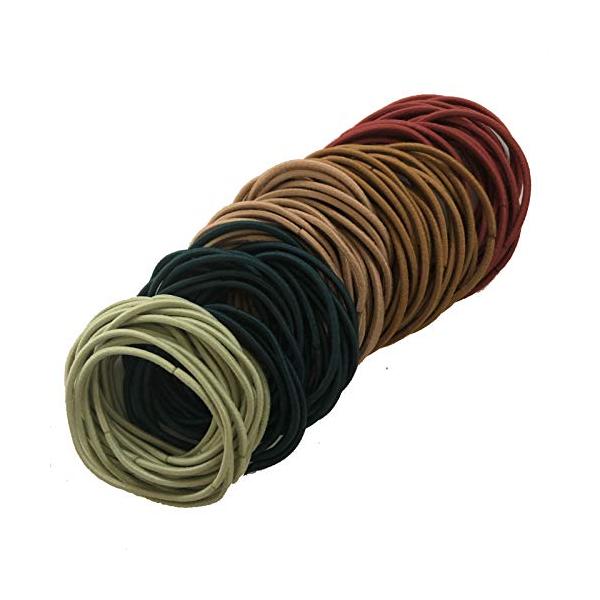 グリーン/-/-・Color:グリーン・大容量　パステルカラー　約１００本セットのヘアゴム・直径：５cm　円周：１５cm　太さ：２mm・金具・結び目なしのシンプルなデザイン・細めのデザインなので、ハンドメイド作品の用品として、または小さなお...