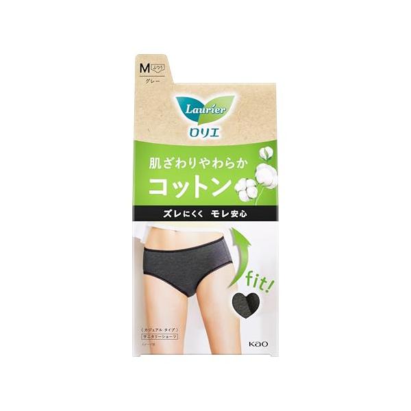カジュアルタイプグレー/M/-・PatternName:カジュアルタイプ M・パッケージ個数:1・ズレ防止設計の超安心フィットサニタリーショーツ・ブラント名: ロリエ・メーカー名: 花王・商品の重量: 40 g・材質: コットン