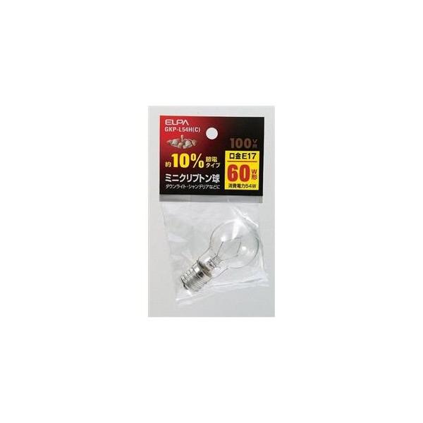 クリア/60W/GKP-L54H(C)・パッケージ個数:1・定格電圧：100V・定格消費電力：54W・定格寿命：約2 000時間・本体サイズ：全長67×バルブ径35(mm)・口金：E17 入数：1個 カラー：クリア