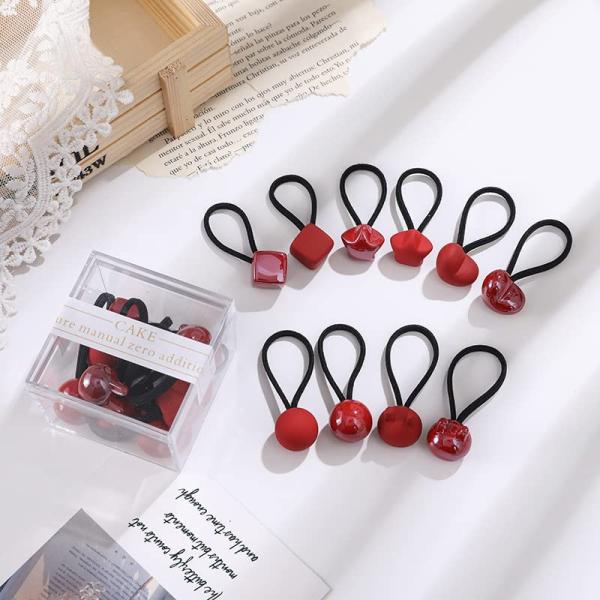 黄/Large/ZF-21474436・Color:黄・1.透明なアクリルの箱には、直径約2cmの10個の虹色の輪ゴムが入っています。・2.材質：樹脂、ゴム・3.輪ゴムには、さまざまな形に適した、さまざまな色、明るい色の5つのかわいいパター...