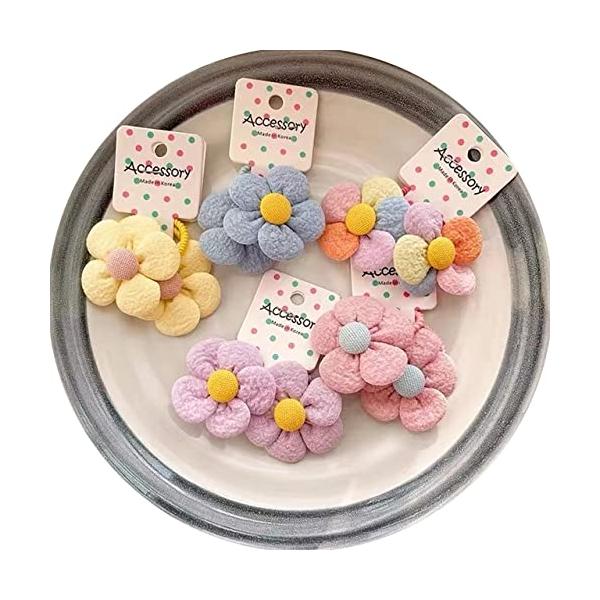 -/-/KE003・セット内容ヘアゴム × 10本 ( 5種類 )・コットン素材フラワー部分には、コットン素材を採用。やわらかい雰囲気に・優しいカラーひかえめなカラーにより、コーディネートに合わせやすいヘアゴム。・サイズフラワーの直径：約５...