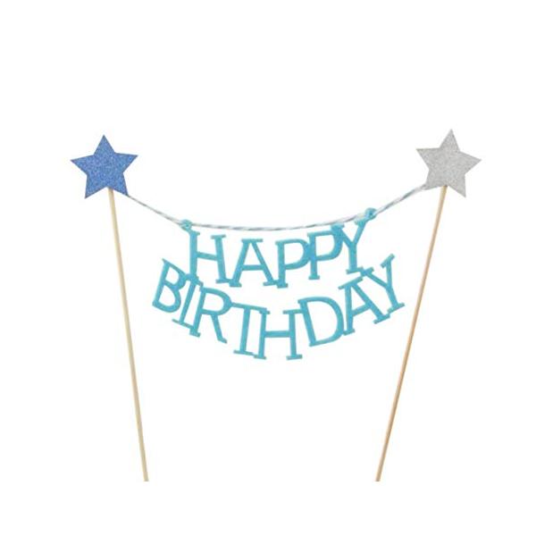 ブルー/-/２・Color:ブルー・お誕生日の祝いにピッタリなケーキトッパー?ケーキ以外にも、ちらし寿司やバースデーご飯の装飾にオススメです?インスタやSNSで映えする華やかなデザインケーキを囲んで記念に残るバースデーを?・商品サイズ●竹串...