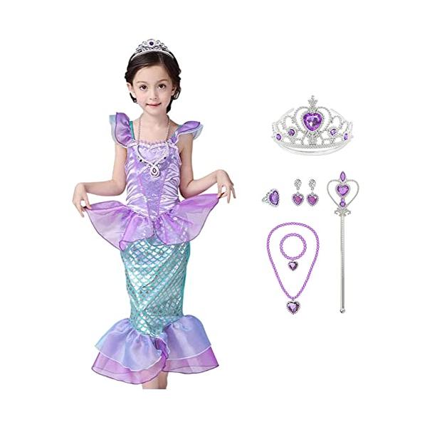 ST5091マーメイドA/110/ST5091・Size:110Color:マーメイドA・憧れのプリンセスになれるとっても可愛いドレスコスチューム豪華８点セット・お誕生日やクリスマスのギフト・ハロウィンなどの仮装イベントにもピッタリ是非お子...