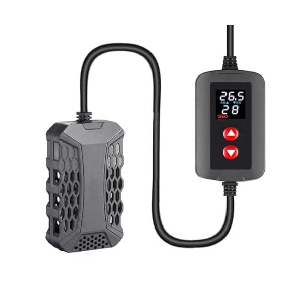 グレー/-/QE100・PatternName:100W・パッケージ個数:1・温度調節式一体型 水槽ヒーター：18℃〜35℃コントローラーで設定温度を調整することができます。温度表示と調節希望温度が同時に表示できていて、温度管理しやすいうえ...