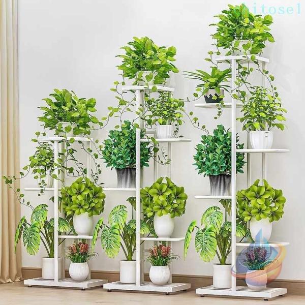 【商品詳細】材質:防錆塗装鉄パイプ。カラー： ホワイト、ブラック。組立：簡易組立式。ご注意：本品はフラワースタンド本体だけ販売しております。鉢植えやその他の植栽ツールは含まれません！   【ガーデンフレーム】サイス(約)：4段：幅41cmx...