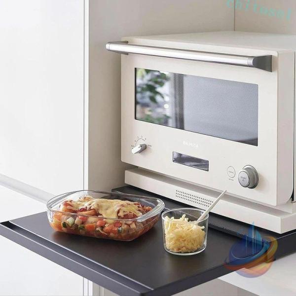 レンジ台 スライドテーブル レンジ 下 スライドトレー 収納 スライド棚 家電台 作業台 棚 卓上 省スペース ラック おしゃれ ブラック ホワイト