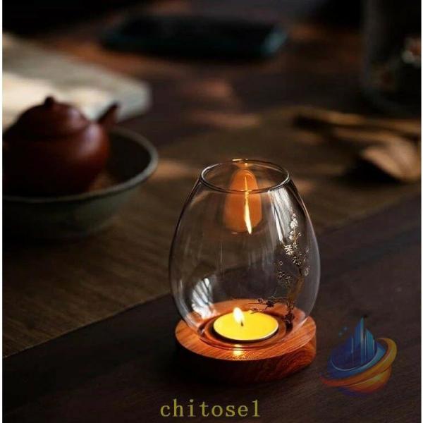 商品説明         　商品詳細   素材：（ガラス　カバー） （木製　台）   サイズ：8.5＊11.5ｃｍ   ロウソクの直径：3.5cm   シンプルでエレガント   ガラスランプシェードは、高ホウケイ酸耐熱ガラスで作られています...