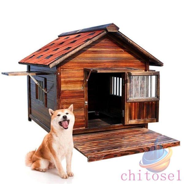 【高品質の素材】この小動物の囲いは、耐候性のある素材と丈夫なモミでできており、風や天候からペットを守ります。このキャビンは、小動物の避難所であると同時に、屋内と屋外での使用に適した遊び場でもあります。美しい伝統的な田園デザインで、庭や庭に置...