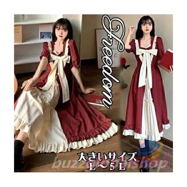 商品内容 ワンピース   色 写真色   素材 ポリエステル   伸縮性 なし   サイズ   Lサイズ 肩幅：約37cm   バスト：約92cm   袖丈：約29cm   着丈：約111cm   2Lサイズ 肩幅：約38cm   バスト：...