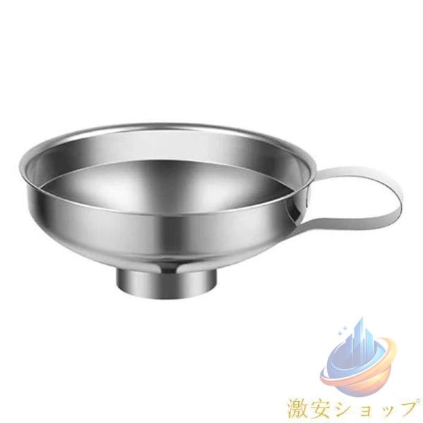 サイズ:（約）S：10.5x4.5x3.6cm　M：14.8x6.2x5.3cm 多機能：この高品質のステンレス鋼漏斗は、容器間で液体と固体を移動させることができます。 その口は、砂糖、小麦粉、米などの穀物が流れるのに十分な大きさです。 要...