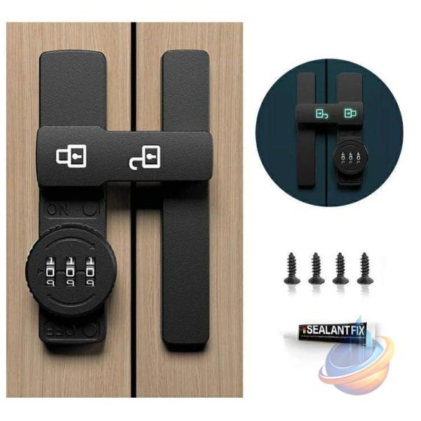 期間限定5%クーポン ドアロック 3桁ダイヤル式 180度 蛍光 部屋鍵後付け 引き戸 室内ドア 鍵 後付け 回転式 暗証番号 亜鉛合金 補助錠 耐久性 防犯 耐震ラッ 玄関 室内 取り付け簡単 家庭用 学校 収納ボックス