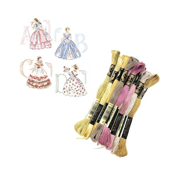画像の図案集に使う刺繍糸をセットに致しました