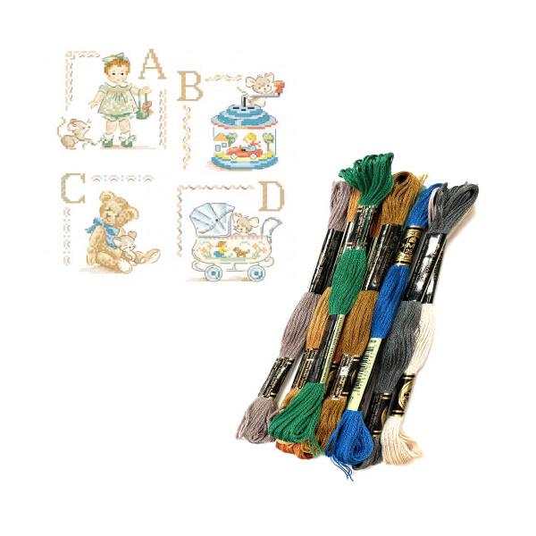 画像の図案集に使う刺繍糸をセットに致しました