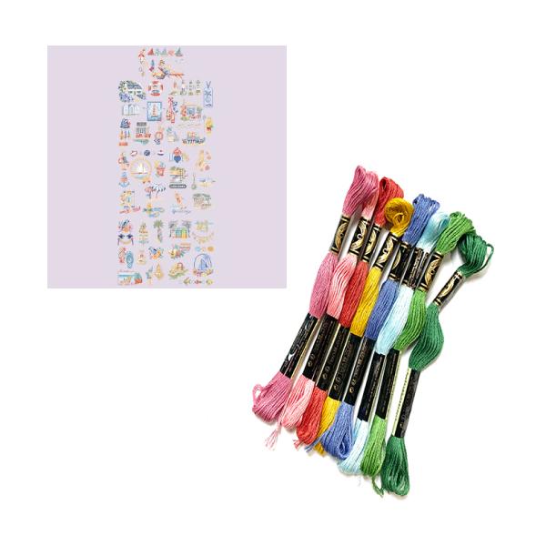 画像の図案集に使う刺繍糸をセットに致しました