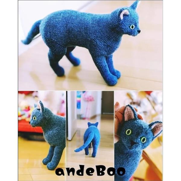 andeBoo さんと　KoKoKnit　のコラボ企画♪猫さんのあみぐるみパターン☆彡こちらはandeBooさんデザイン＆制作した棒針編みのう猫さんのパターンです。立体に可愛い猫さんが編める楽しさを味わってください。こちらはandeBooさ...