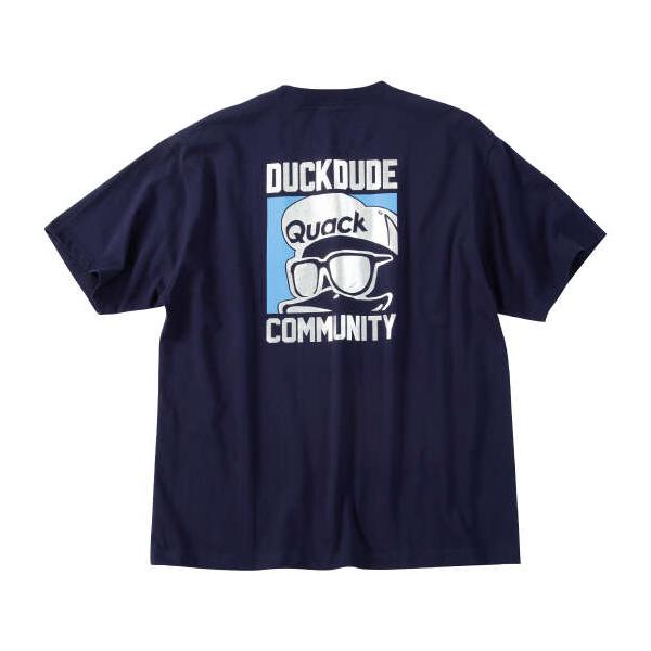 DUCK DUDEシルバープリント半袖Tシャツb-one-soul綿 100%サイズ　バスト　総丈　裾周り　肩幅　袖丈　アームホール　袖口3L　130　78　130　58　24　60　424L　140　80　140　60　25　64　445...