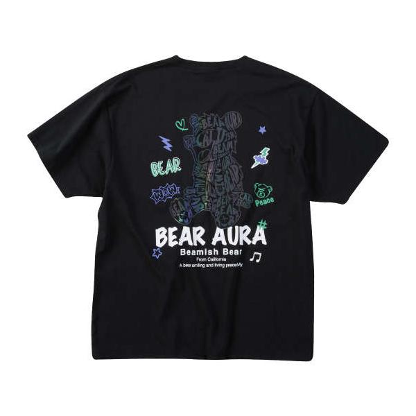 T/Cホログラムプリント半袖TシャツBear Auraポリエステル 65%綿 35%サイズ　バスト　総丈　裾周り　肩幅　袖丈　アームホール　袖口3L　130　78　130　58　24　60　424L　140　80　140　60　25　64　...