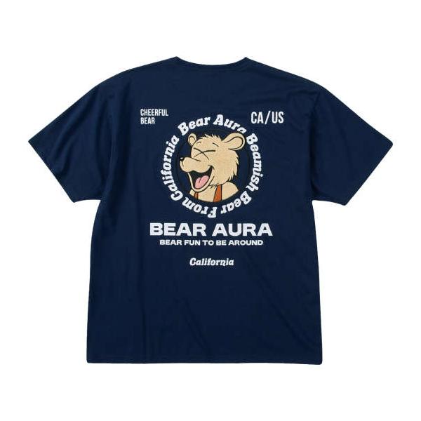 T/C天竺サガラ刺繍半袖TシャツBear Auraポリエステル 65%綿 35%サイズ　バスト　総丈　裾周り　肩幅　袖丈　アームホール　袖口3L　130　78　130　58　24　60　424L　140　80　140　60　25　64　44...