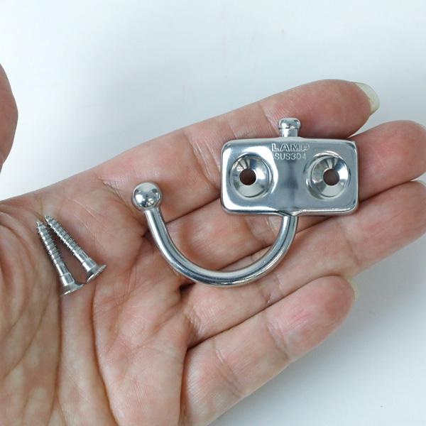 サイズ：A19.4mm、B28.4mm、C44.3mm、R15mm本体重量：20g付属品：SUS十字穴付皿木ネジ 3.5×20　2本材質：SUS304仕上：バレル研磨備考：フリクション付吊下荷量：90N (9kgf)メーカー名：スガツネ工業...