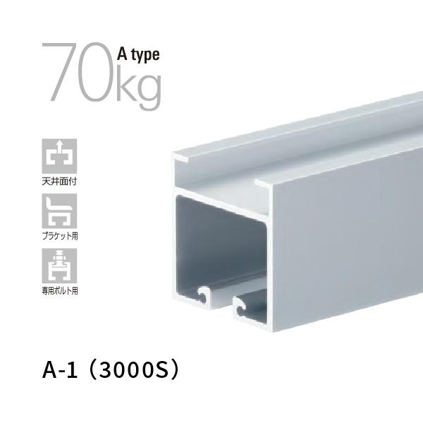 コレダーライン ピクチャーレール A-1重量タイプAレール長さ：L3000mm材質：アルミ仕上げ：アルマイト色：シルバー推奨荷重70Kg天井面用 ブラケット用 ボルト用重量物展示用ピクチャーレールとして最もポピュラーな箱型タイプです。適合ス...