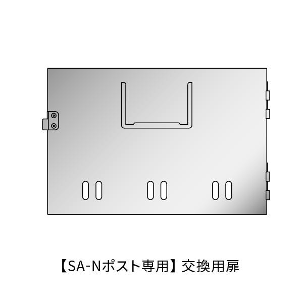 メーカー【コーワソニア】SA-Nポスト専用 扉のみ 交換用材質：SUS304仕上：No.4扉側のL金具、丁番は取り付けてあります。【重要】他メーカーのポストには取り付けできません。扉サイズが同じでも、丁番位置・サイズ、つまみ（鍵をかける穴）...