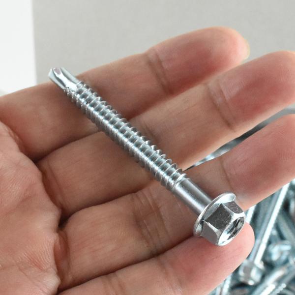 ニューポイントドリルねじ 六角 HEX鉄・ユニクロメッキ半ねじ頭径：13mm全長：60mmネジ部の長さ：45mmねじ径：6.3mm適応板厚2.3〜6.0mmメーカー名：コクブ品番：H-6060品名：鉄 ドリルねじ 六角座付 6×60【カート...